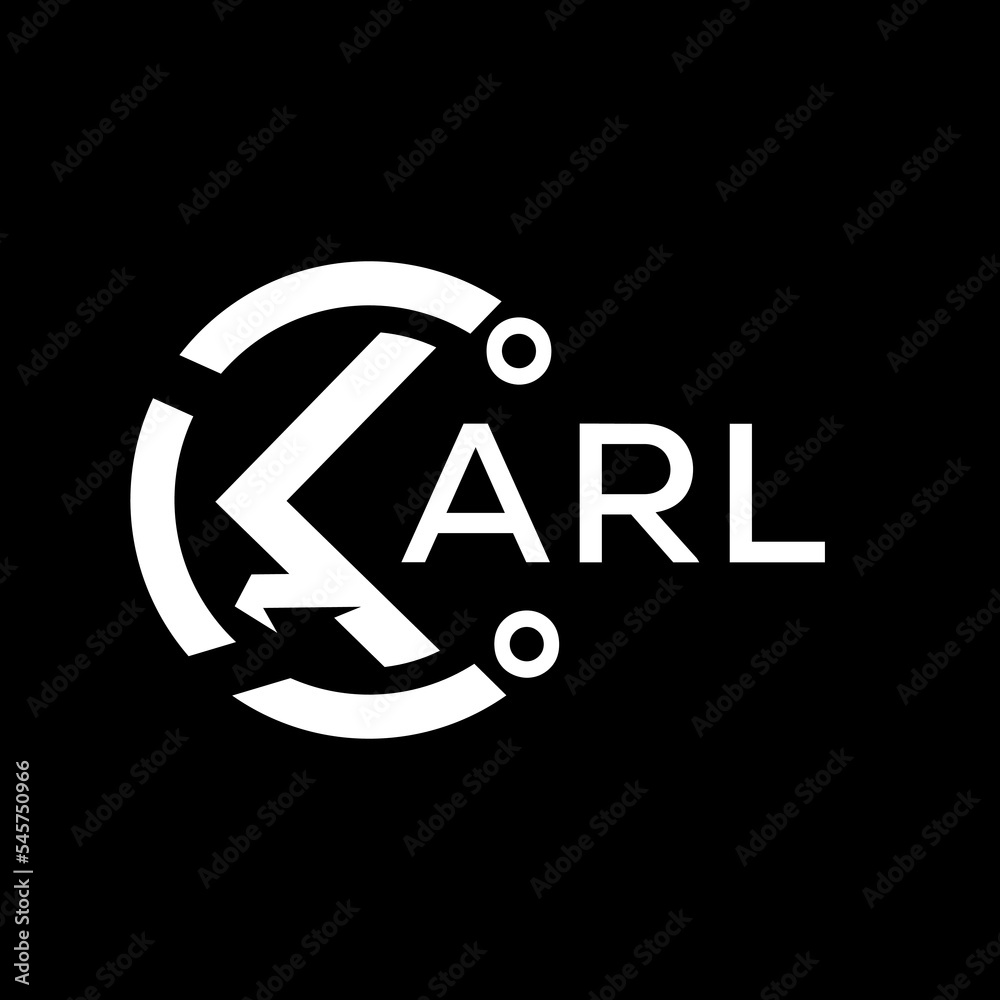 ARL letter logo. ARL black background and white letter. ARL technology ...