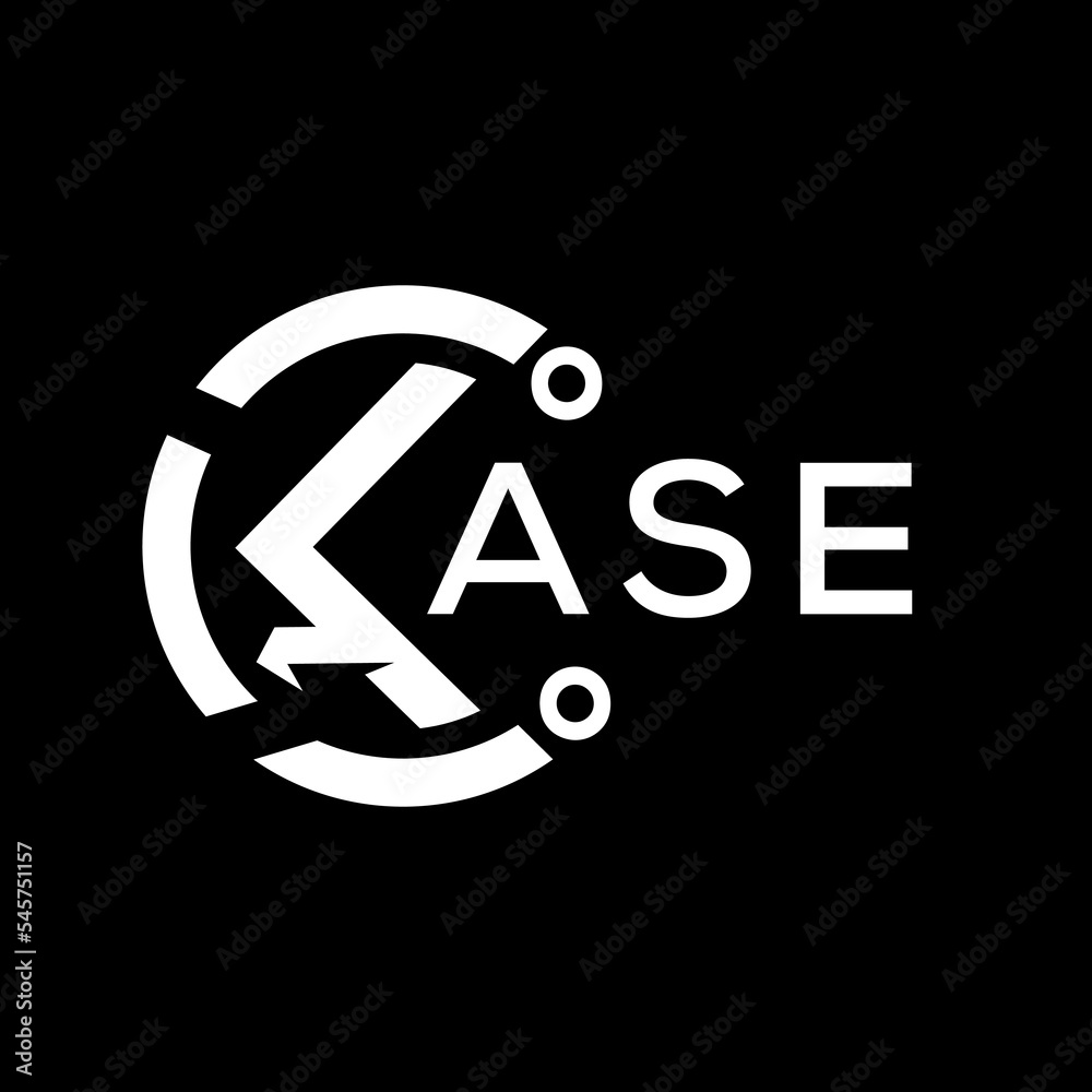 ASE letter logo. ASE black background and white letter. ASE technology ...