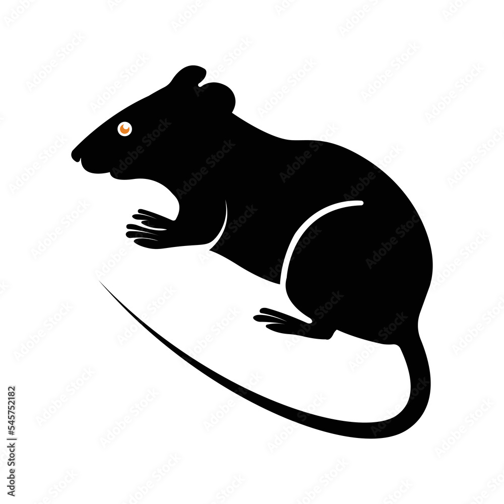 Mouse animal rodent fauna icon | Black Vector illustration | Stock ...
