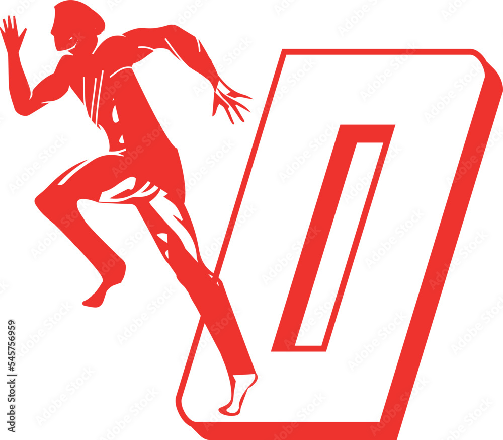 logo vector of run athlete with letter O. Stock Vector | Adobe Stock