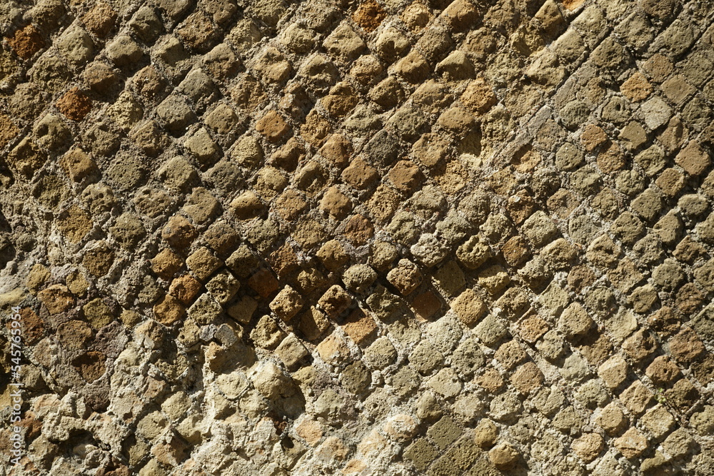 Póster Detail of a wall in a Roman structure built with the opus ...