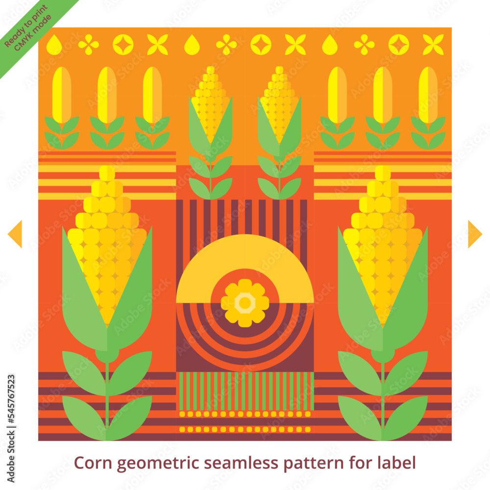 Corn oil label. Agriculture background. Abstract geometric background ...