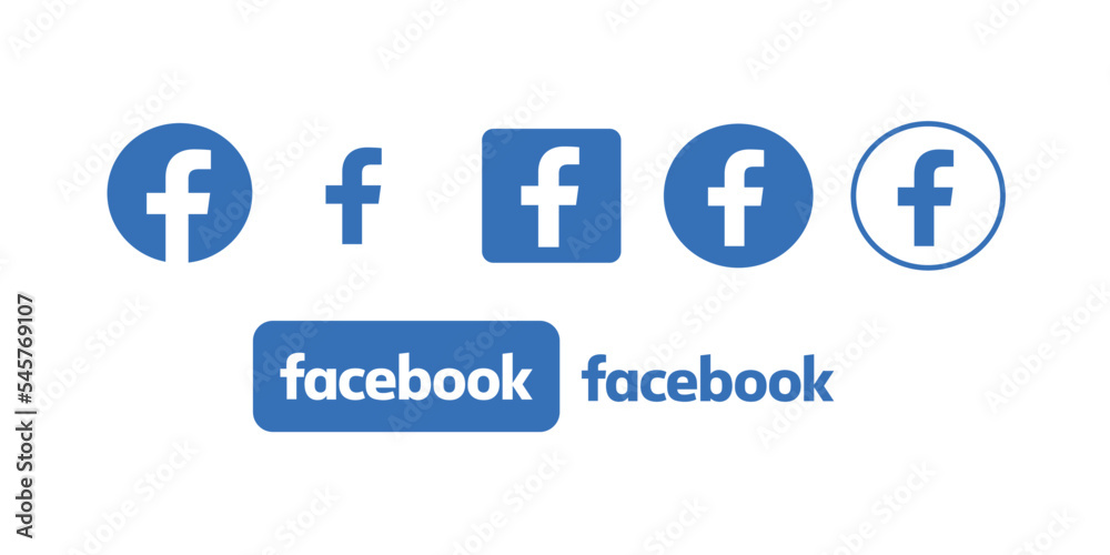 Facebook icons set. Facebook app. Symbol of social network - stock ...