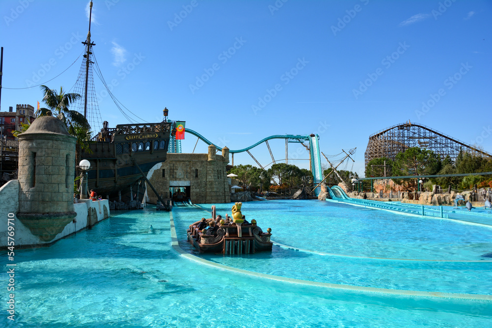 Europa Park, Rust, Germany, April 20th 2022 - Water roller coaster in ...