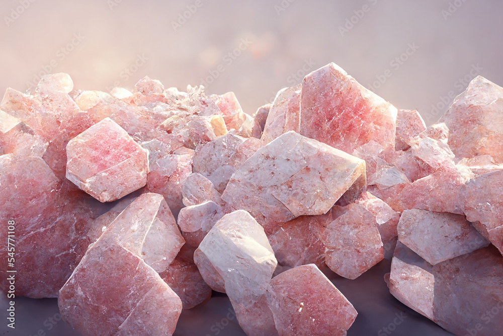 Light Rose Quartz Stones 3D Visualisation Art Work Awesome Abstract ...