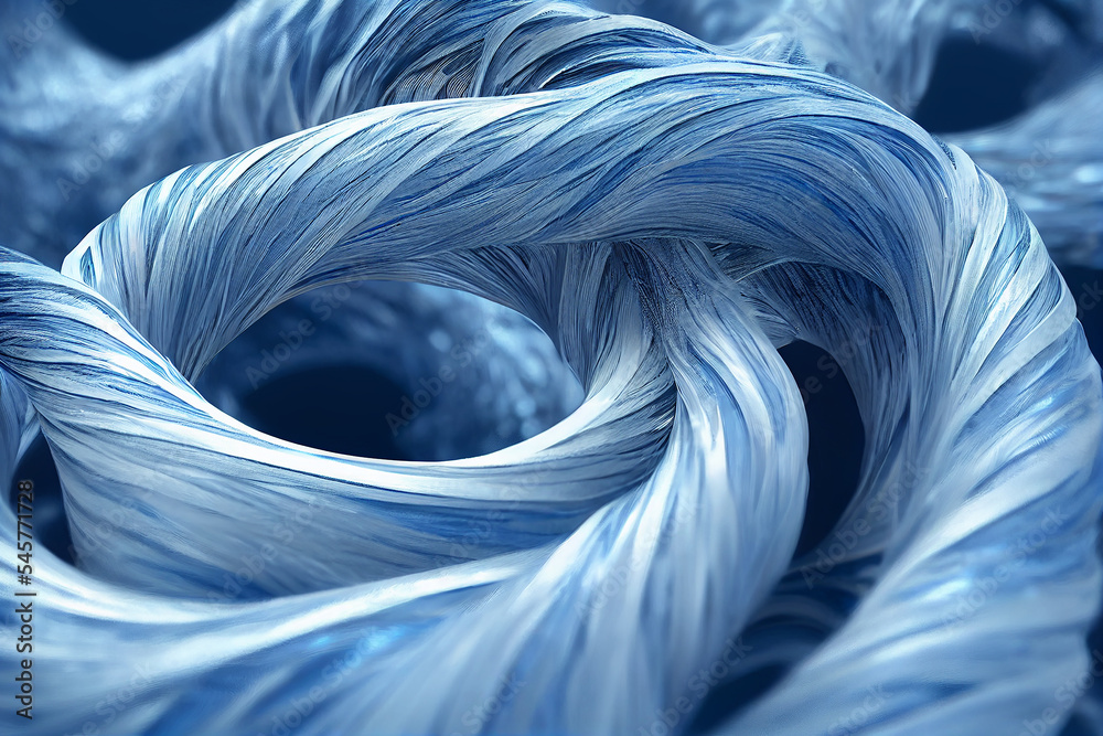 Blue White Linen Thread Close Up Structure 3D Artwork Abstract ...