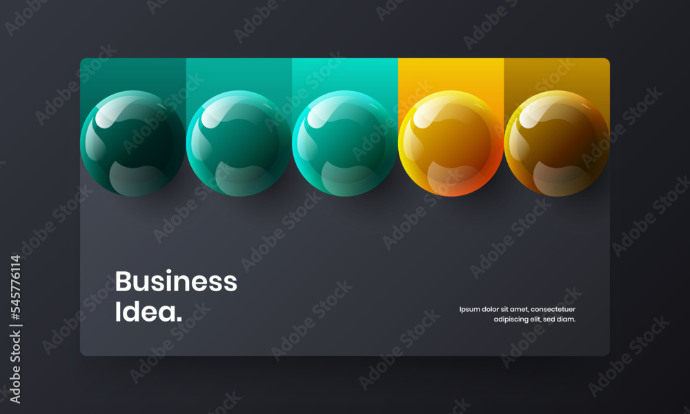 Clean banner design vector layout. Modern 3D spheres website template ...