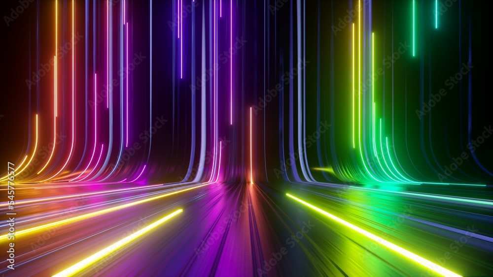 3d render, abstract background with colorful spectrum. Modern wallpaper ...