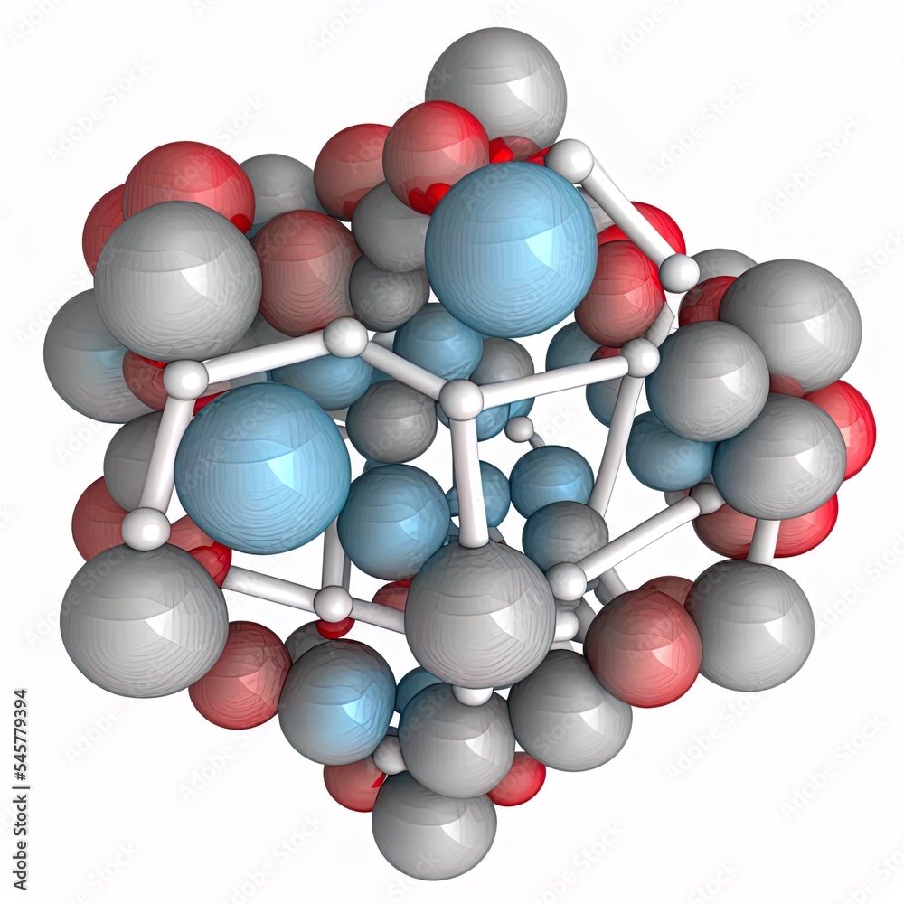 Space filling molecular model of riboflavin. Atoms are represented as ...
