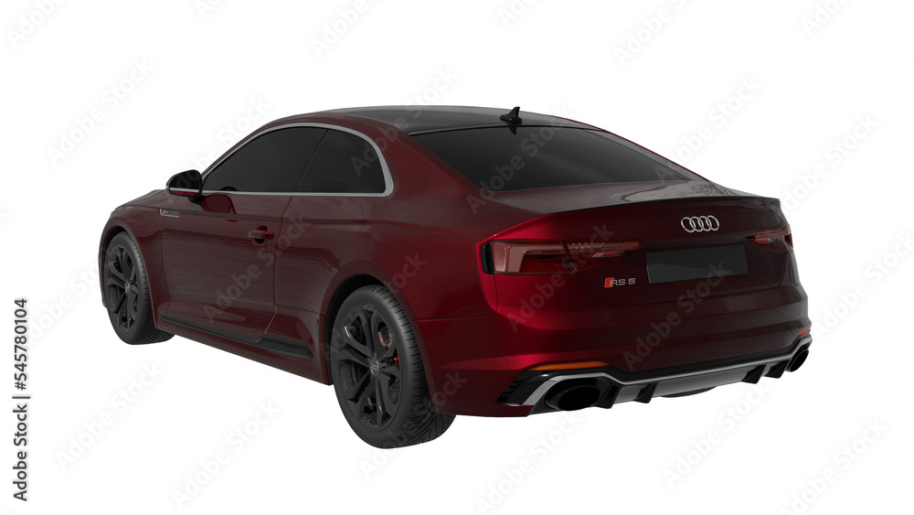 back view of dark red car isolated on white, AUDI RS5 png transparent ...