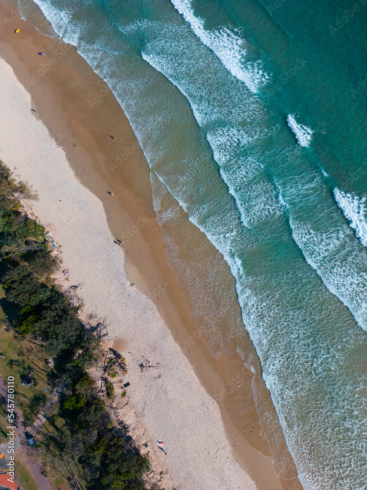 Beautiful top down view of beach coastline. Stock Photo | Adobe Stock