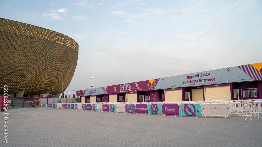 Doha, Qatar- September 09,2022:spectator entrance at Lusail Iconic ...