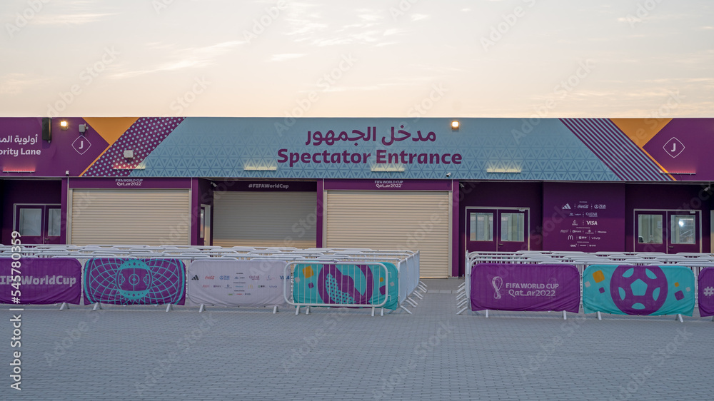 Doha, Qatar- September 09,2022:spectator entrance at Lusail Iconic ...