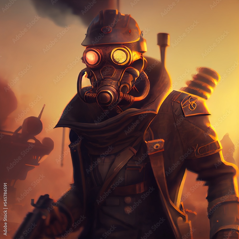 Steampunk super villain character design Stock Illustration | Adobe Stock
