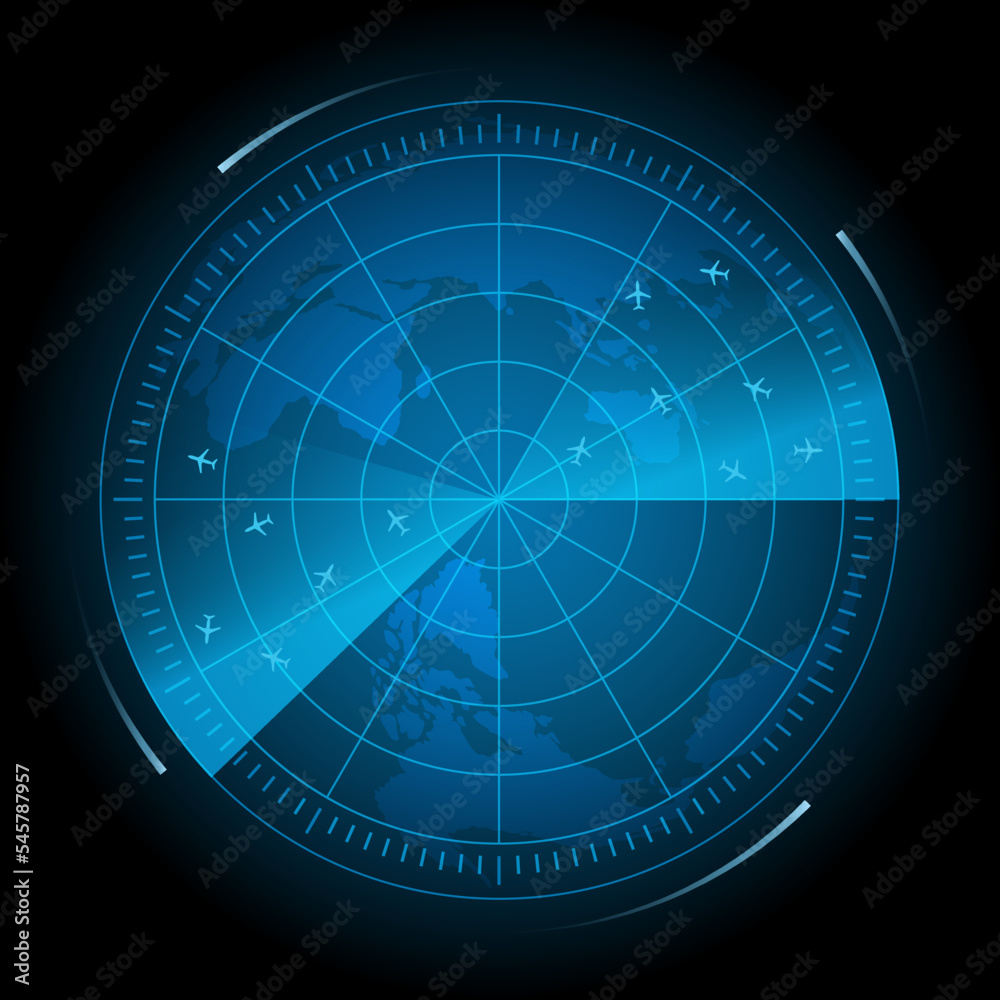 Abstract realistic radar screen background.Radar screen Stock Vector ...