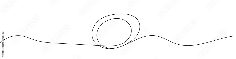 Continuous line drawing of round frame. One line icon of frame. One ...