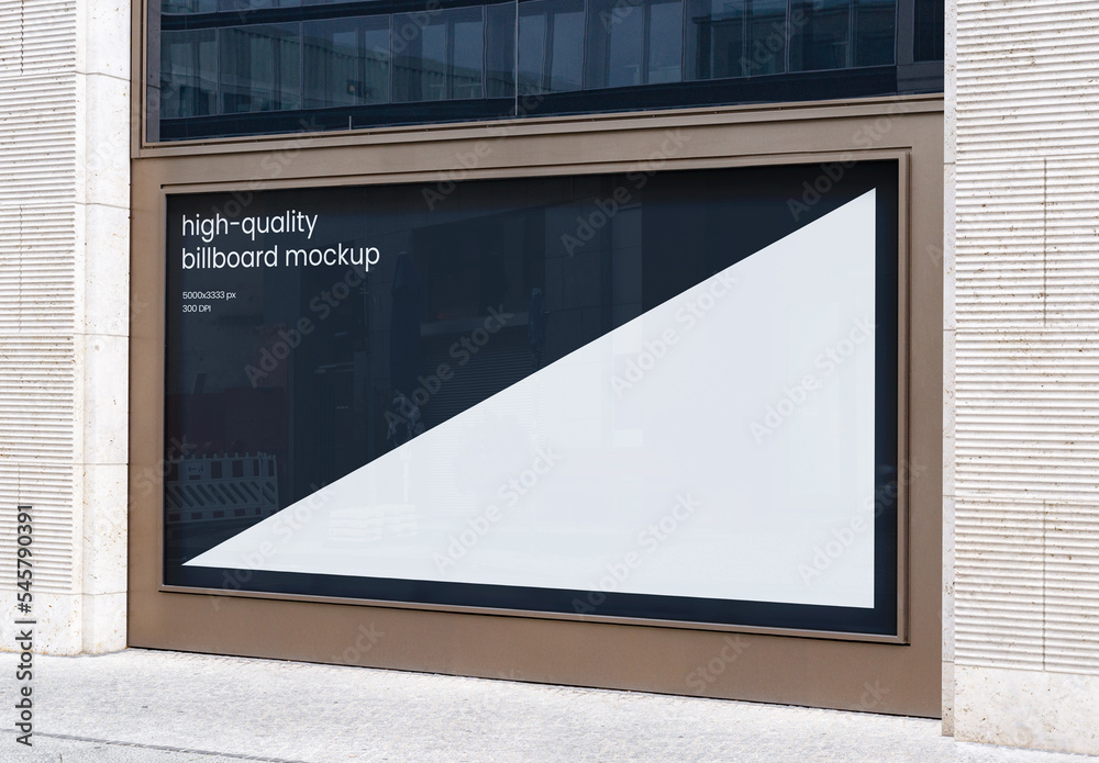 Facade Billboard Store Outdoor Advertising Poster Mockup Stock Template ...