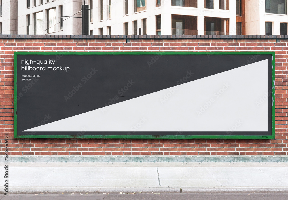 Wide Billboard Outdoor Advertising Poster Mockup Template Stock ...