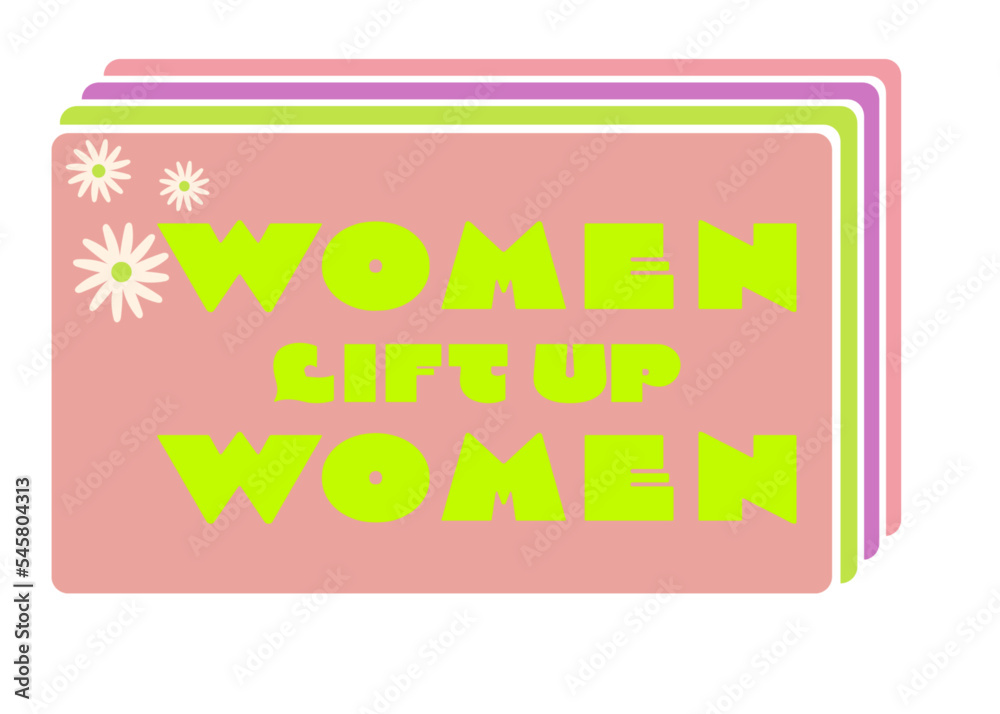 Women Lift up Women in Neon Green with Purple Background with Retro ...