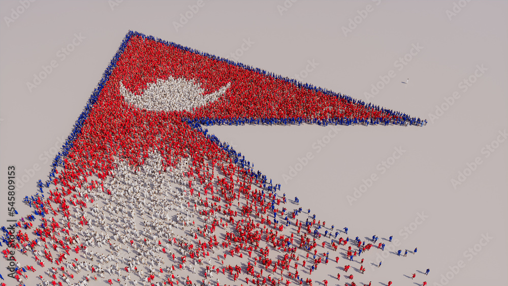 Nepali Banner Background, with People congregating to form the Flag of ...