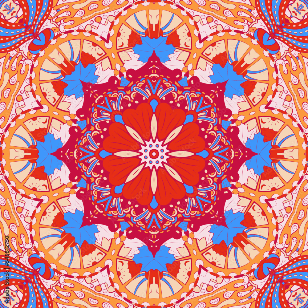 Seamless tile texture. Tracery mehndi design image. Ethnic doodle art ...