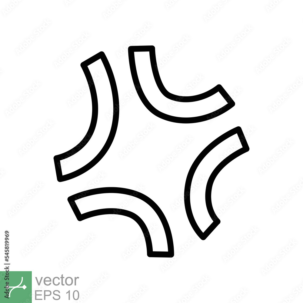 Anger symbol icon. Simple outline style. Black angry sign, cartoon ...
