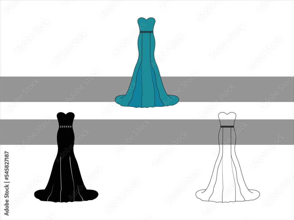 Dress Clipart SVG Cut File | Women’s Dresses Svg | Dresses Svg | Gown ...