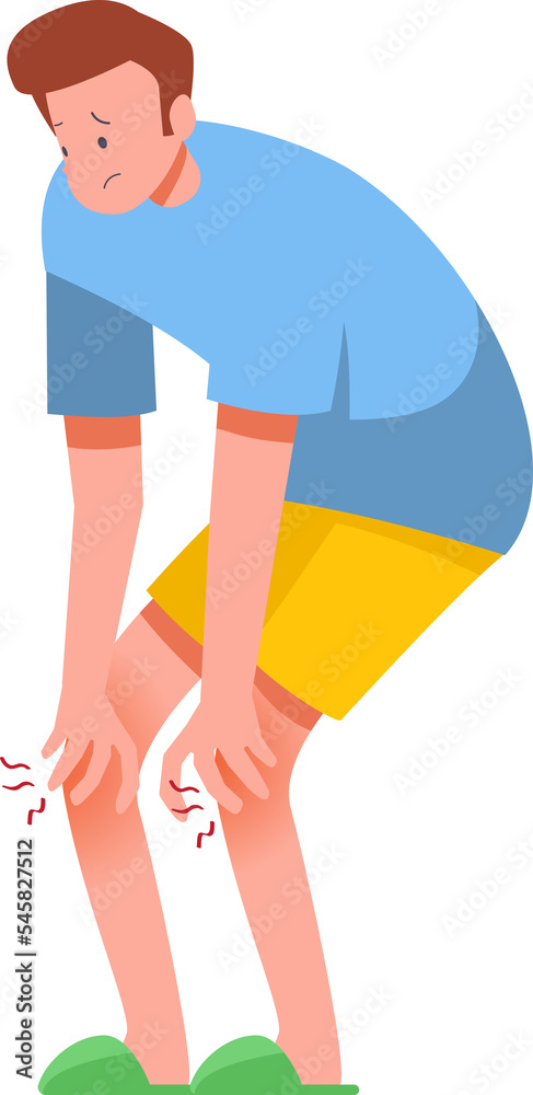 Knee pain ,Vector illustration cartoon character Stock Illustration ...