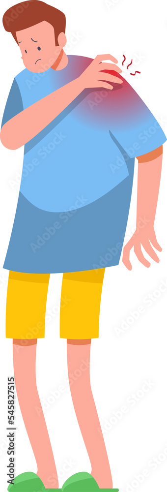 Shoulder pain Concept ,Vector illustration cartoon character Stock ...