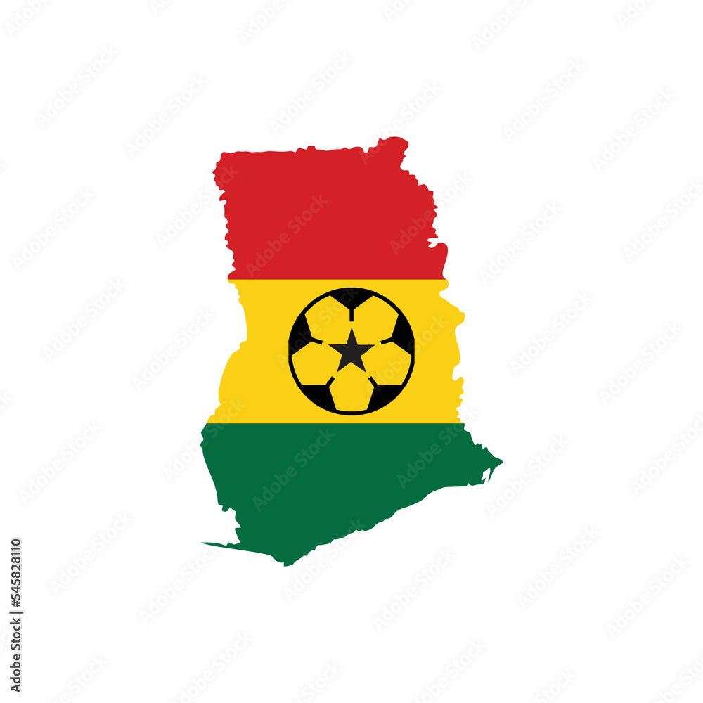Ghana Flag Map Stock Vector | Adobe Stock