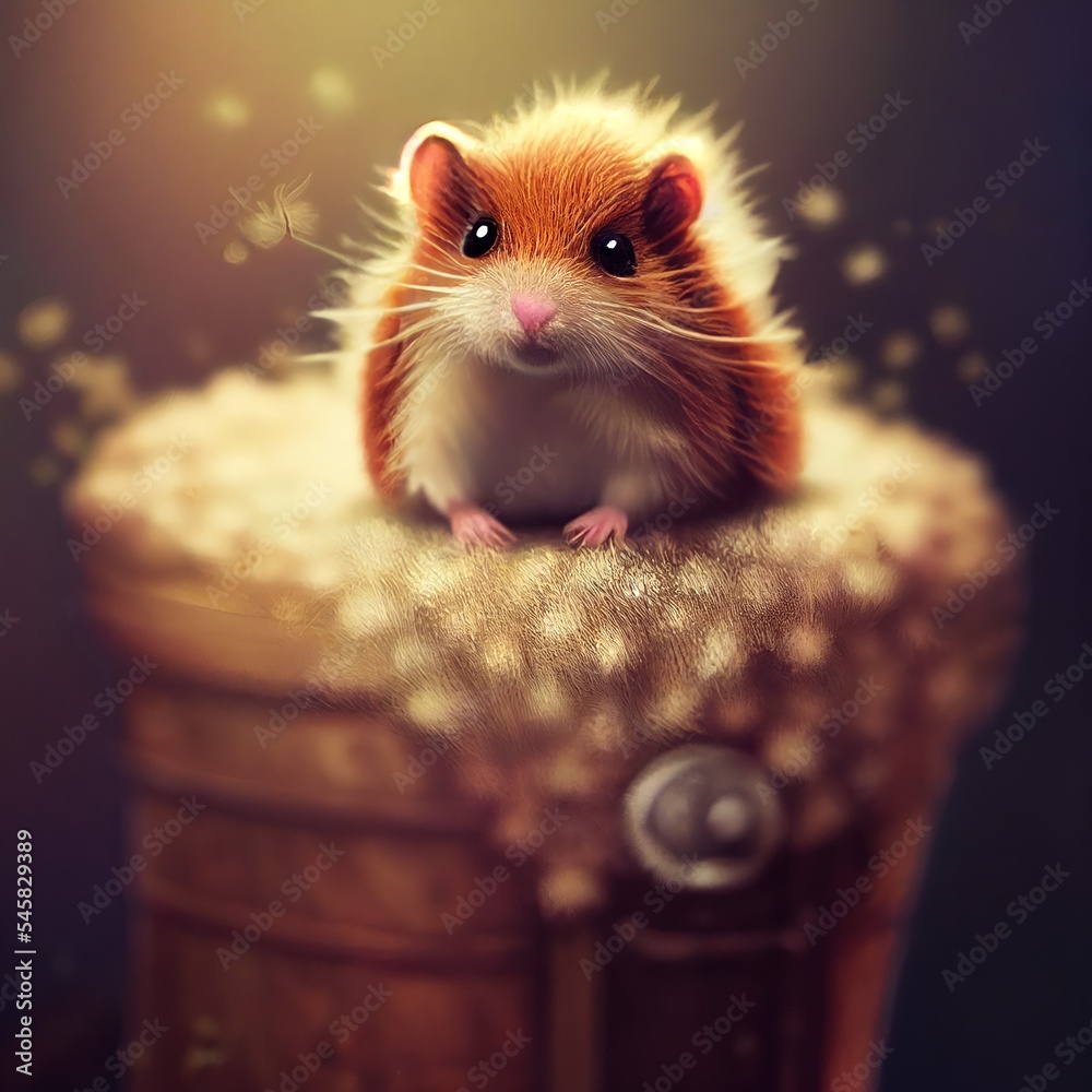 Adorable Viking Hamster Floating on the Foam on the Top of a Beer Stein ...