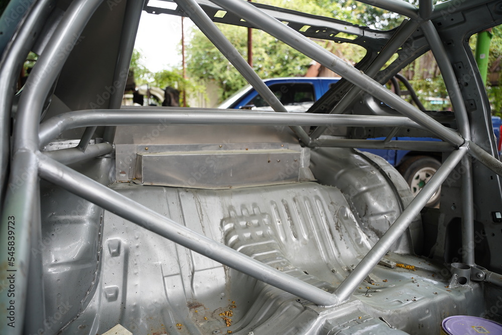 Race car's roll cage design and details Stock Photo | Adobe Stock