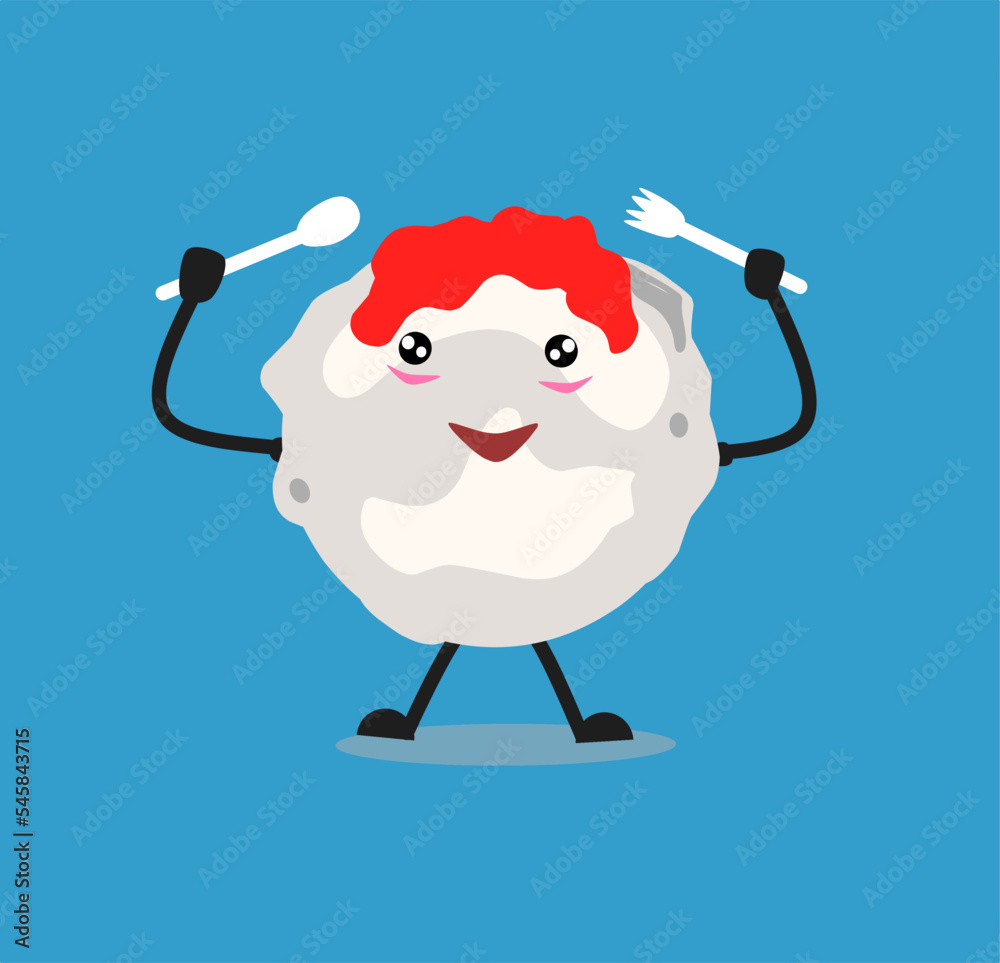 Cute flat cartoon meatball illustration. Vector illustration of cute ...