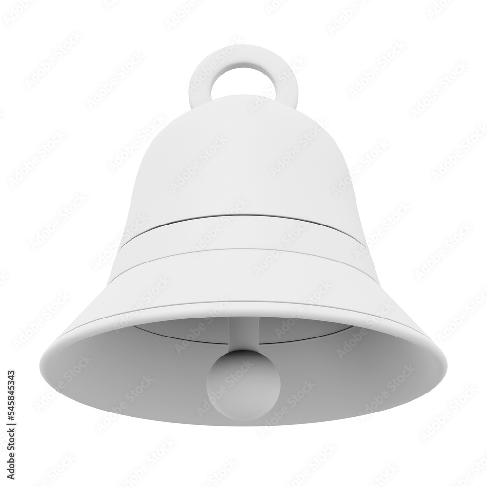 White bell, notification symbol. 3d rendering. PNG icon on transparent ...