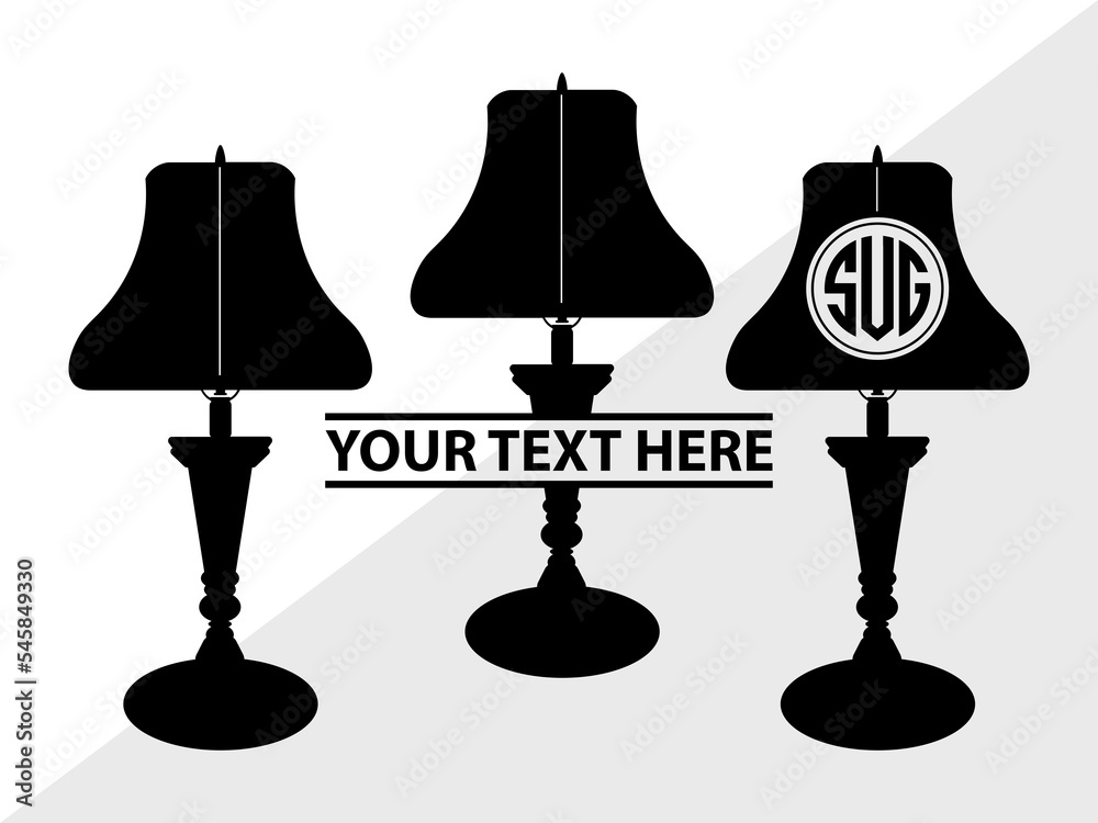 Stockvector Desk Lamp Monogram, Desk Lamp Silhouette, Desk Lamp SVG ...