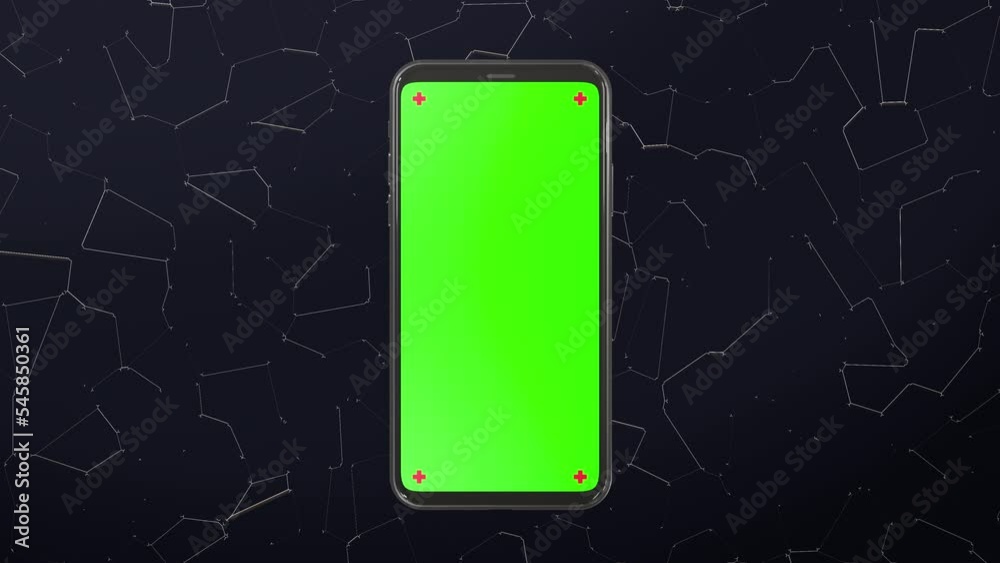 Phone mobile telephone with green screen chroma key on sci fi ...