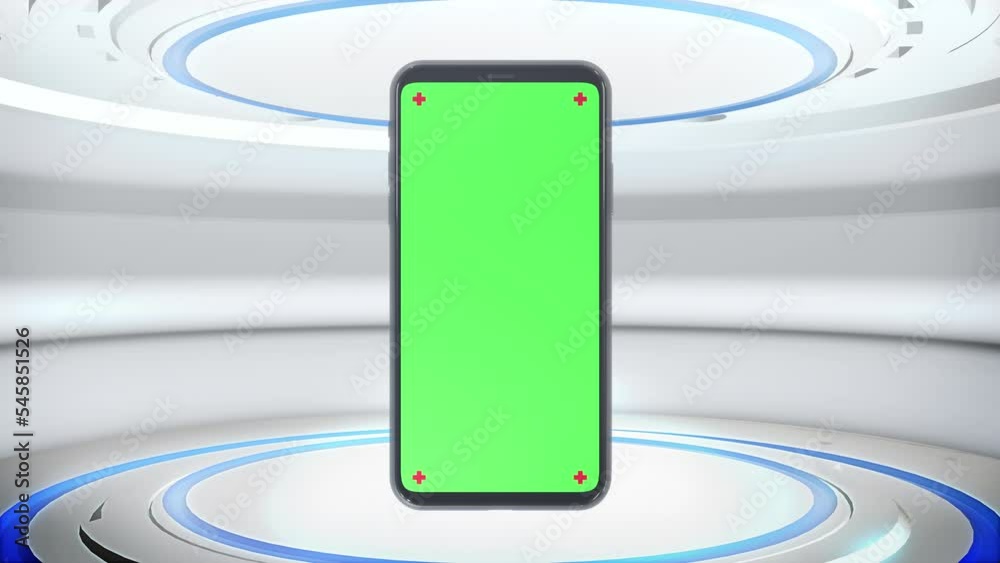 Phone mobile telephone with screen green screen chroma key on sci fi ...