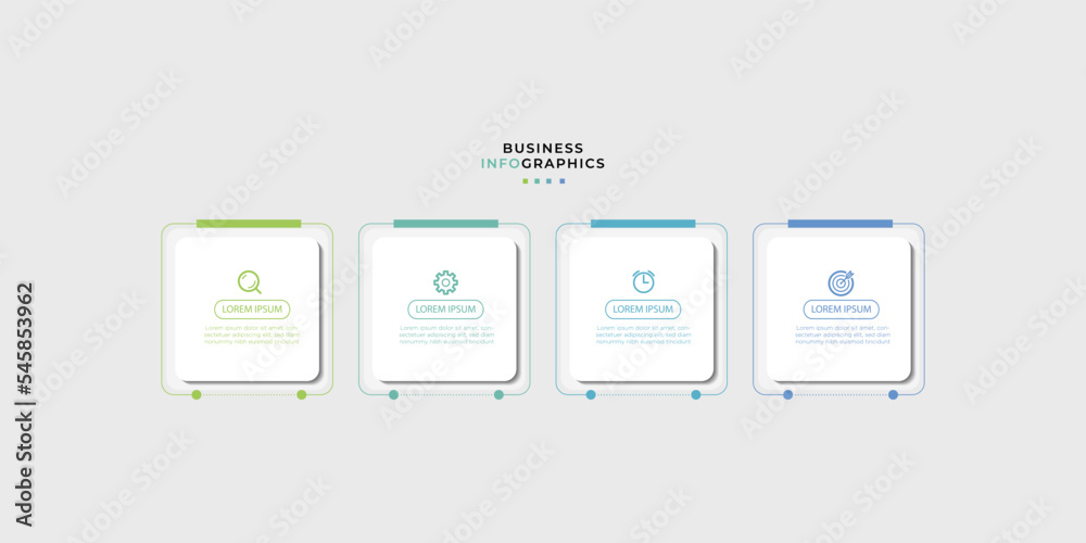 Business infographics timeline design template with 4 step and option ...