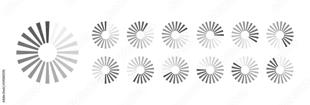 Circular Loading Buffering Icons Vector Video Ready for Animation Gif ...