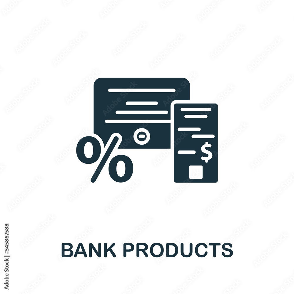 Bank Products icon. Monochrome simple Investments icon for templates ...