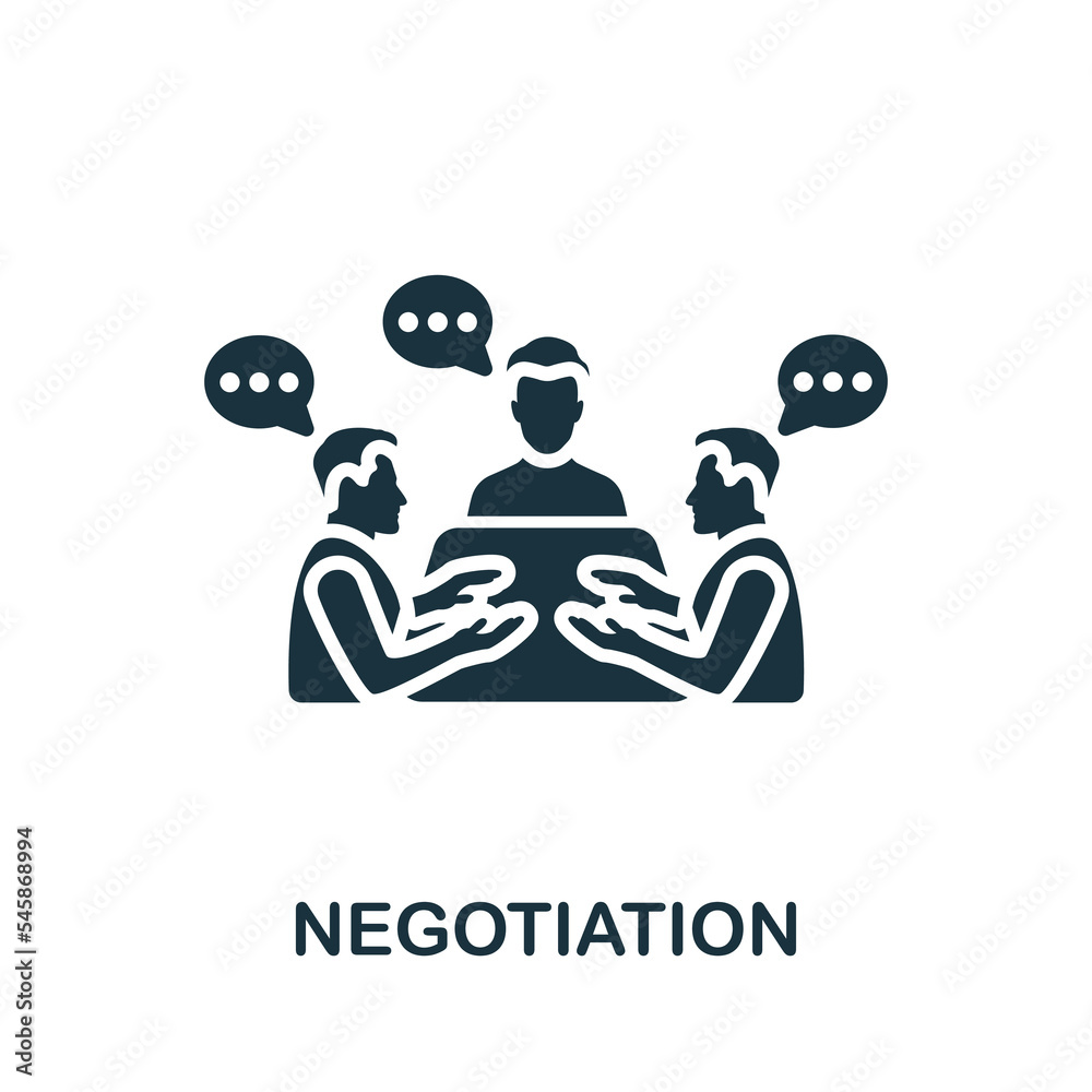 Negotiation icon. Monochrome simple Life Skills icon for templates, web ...