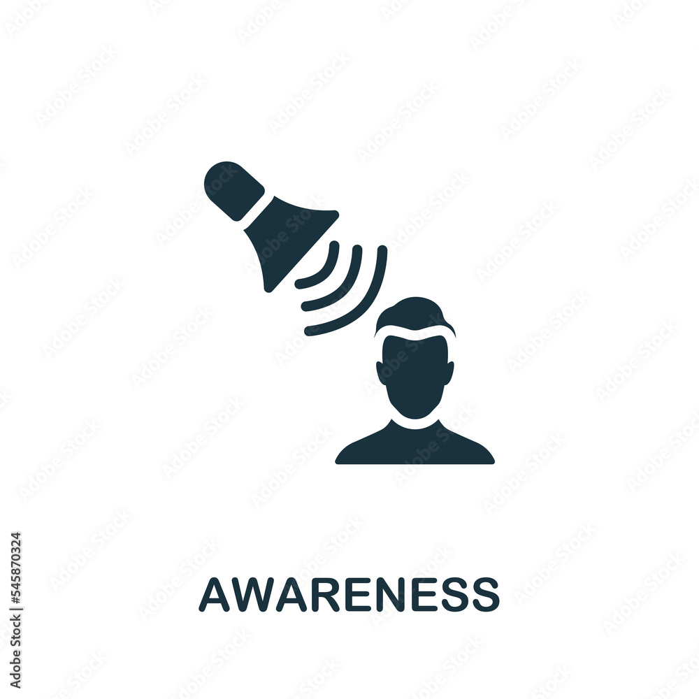 Vetor de Awareness icon. Monochrome simple Life Skills icon for ...
