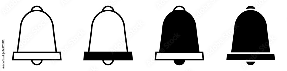 Bell icon vector set. Notification illustration sign collection. alarm ...