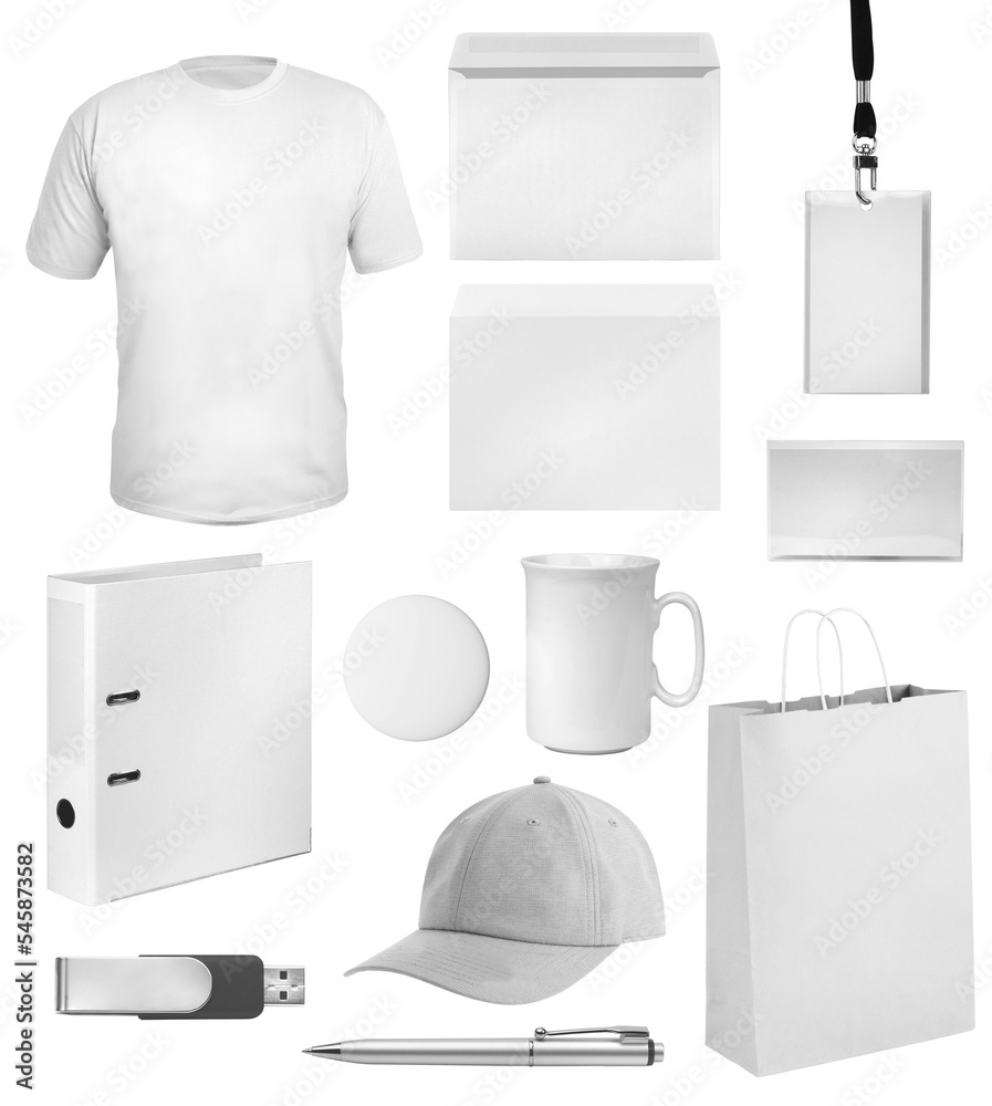 Realistic corporate visual brand identity blank design template items ...