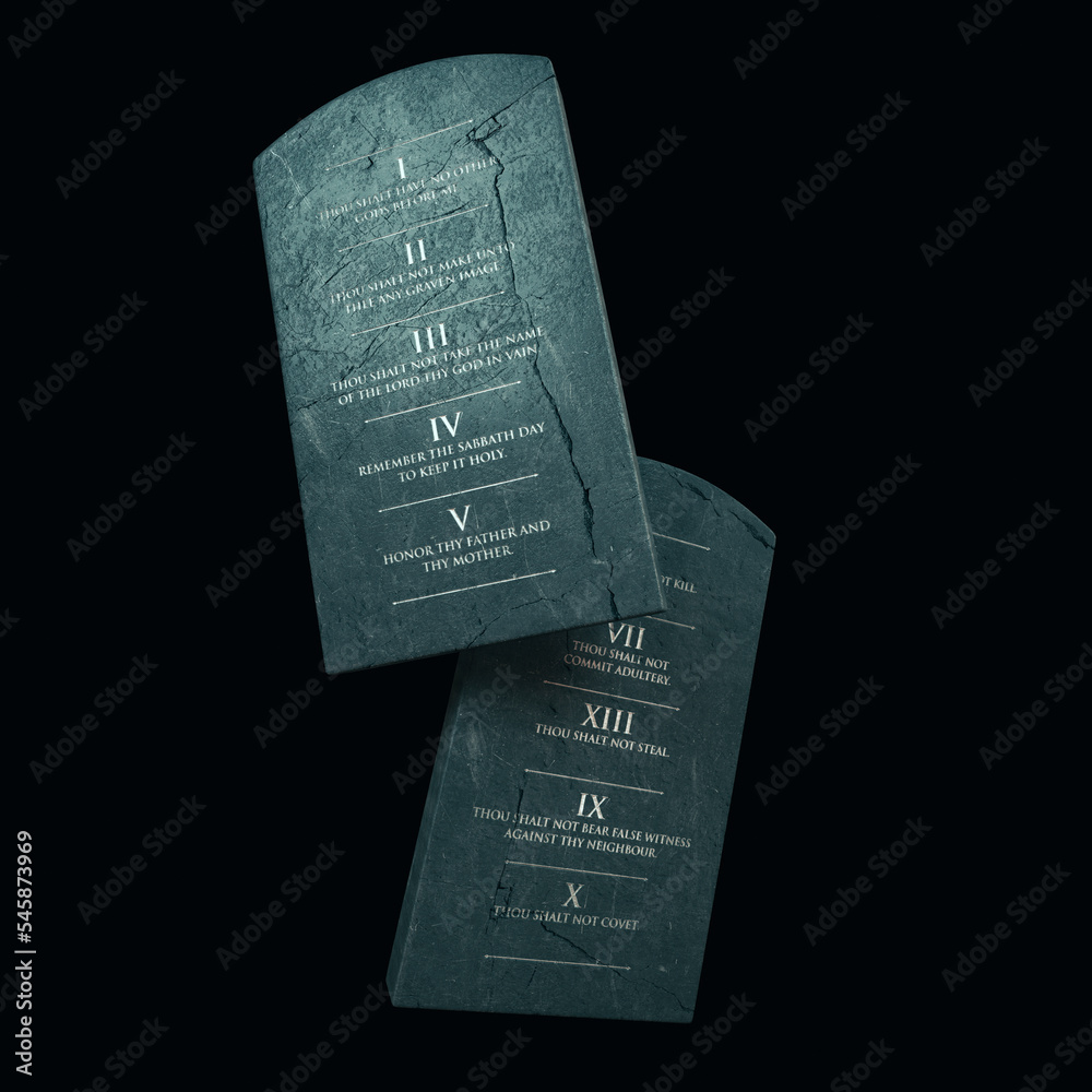 Ten Commandments Stone Tablets Stock Illustration | Adobe Stock