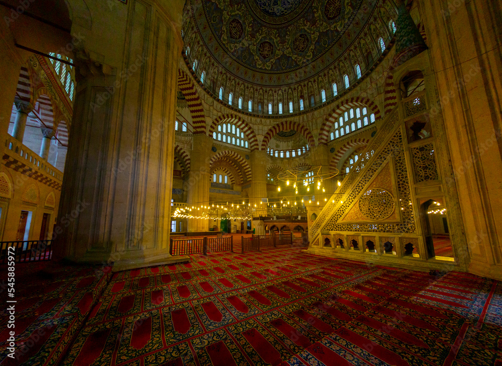 Interior of the Selimiye Mosque. The UNESCO World Heritage Site Of The ...