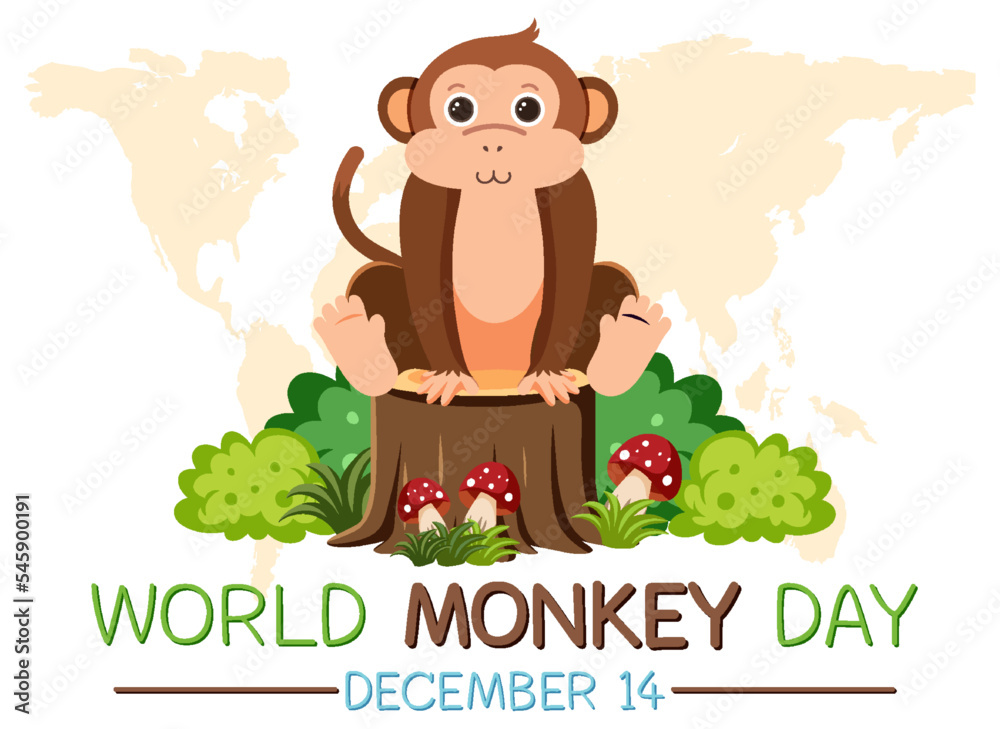 World monkey day poster design Stock Vector | Adobe Stock