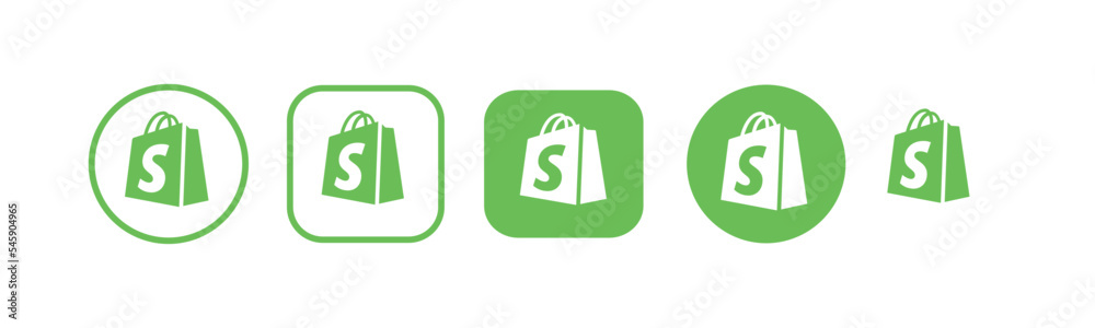 Set of vector shopify social network icons on transparent background ...