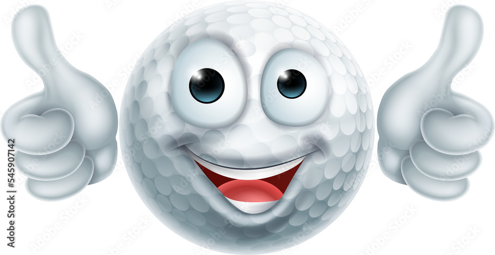 Golf Ball Emoticon Face Emoji Cartoon Icon Stock Illustration | Adobe Stock