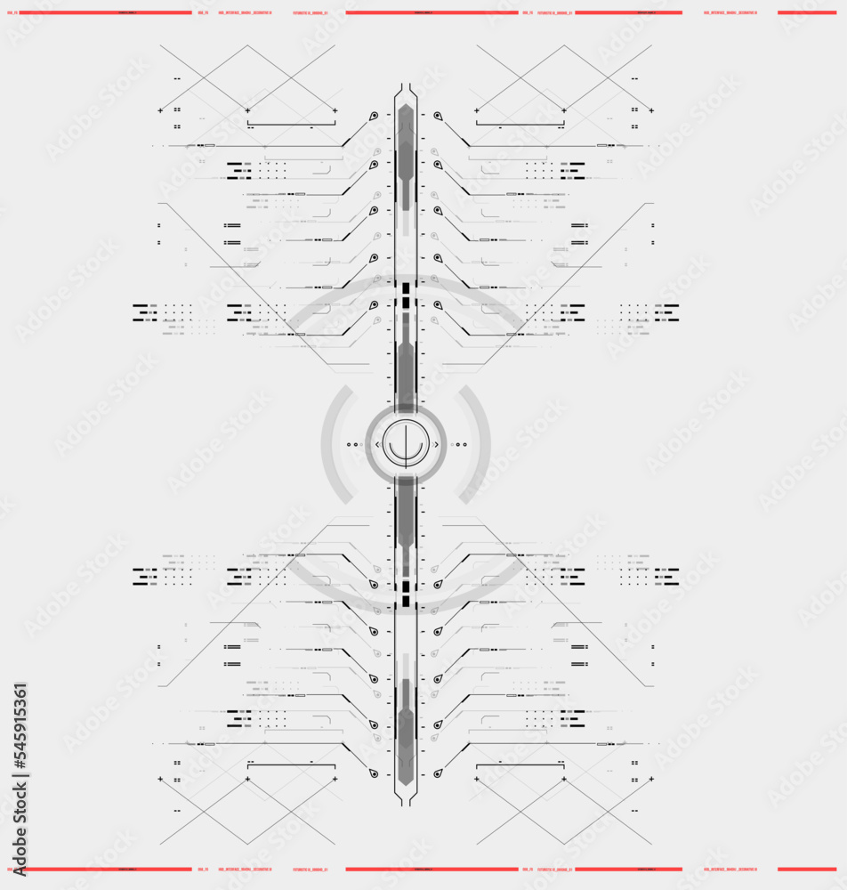 Cyberpunk futuristic poster. Tech Abstract poster template with HUD ...